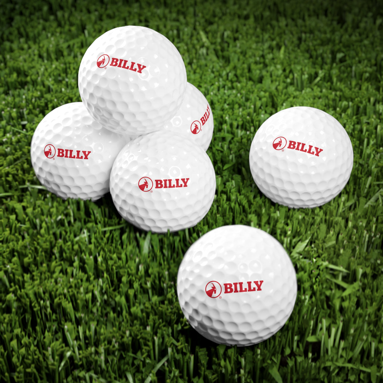 BILLY Golf Balls, 6pcs (Red Horizontal Logo) – BILLY Footwear