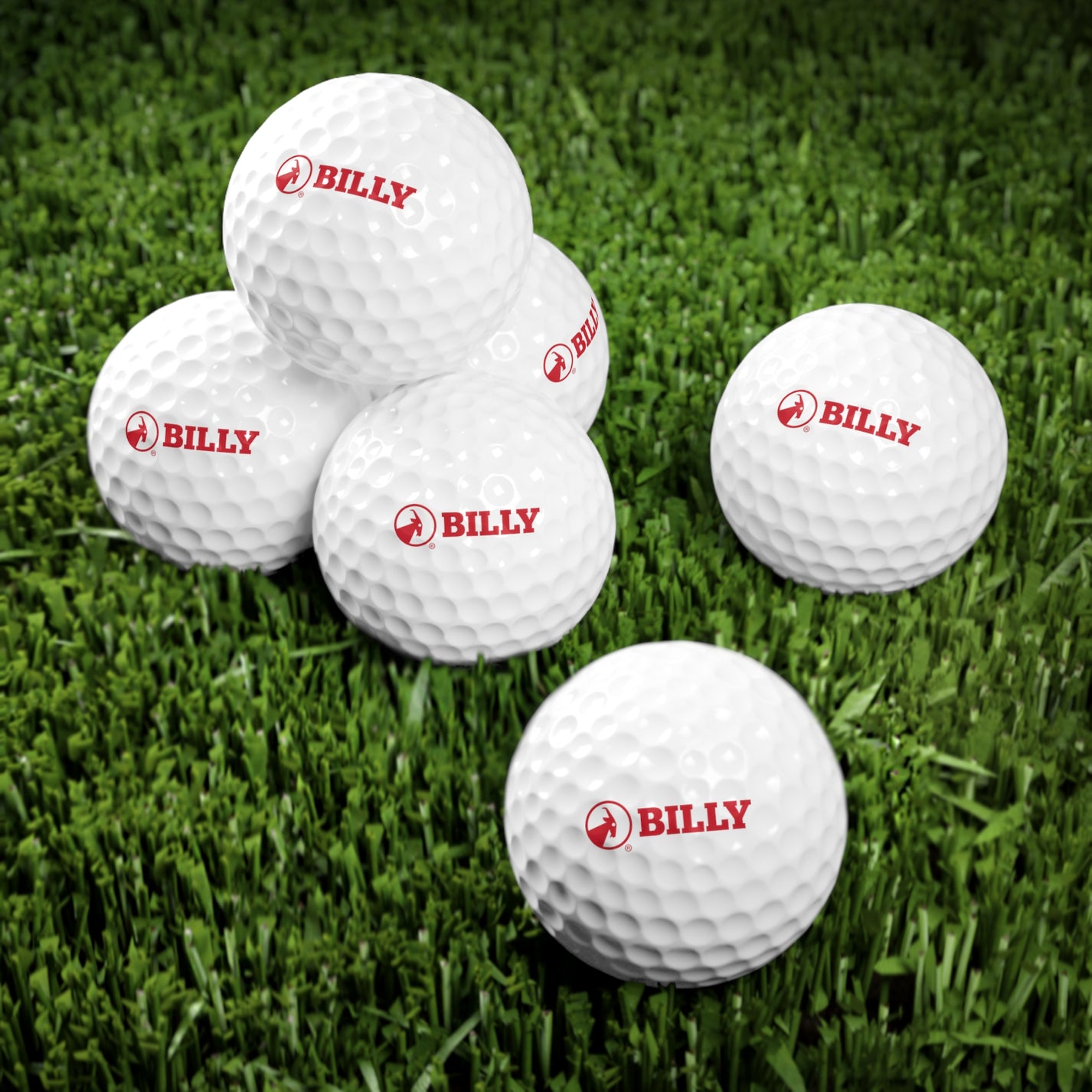 BILLY Golf Balls, 6pcs (Red Horizontal Logo) – BILLY Footwear