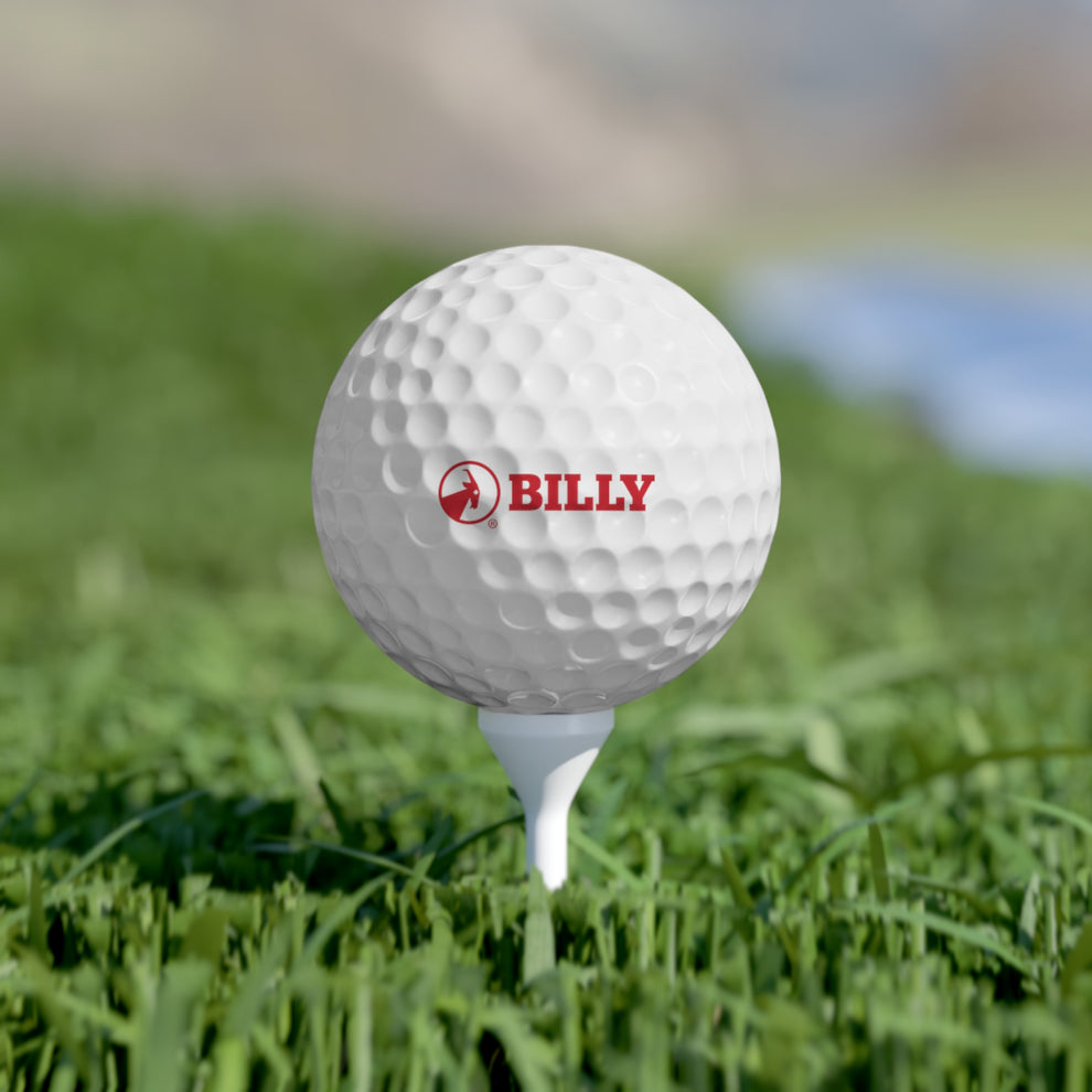 BILLY Golf Balls, 6pcs (Red Horizontal Logo) – BILLY Footwear