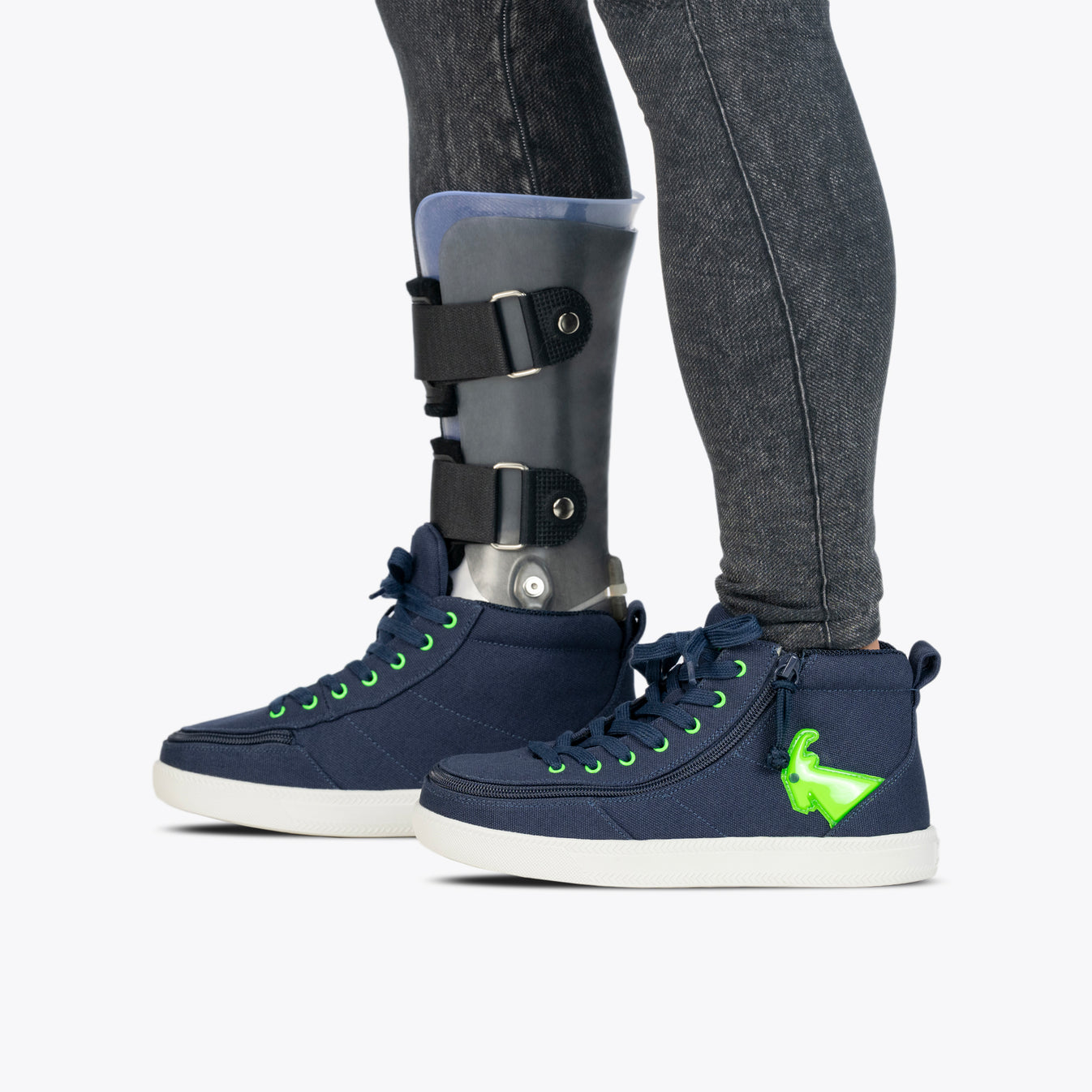 Navy/Green Light Ups BILLY Classic D|R High – BILLY Footwear